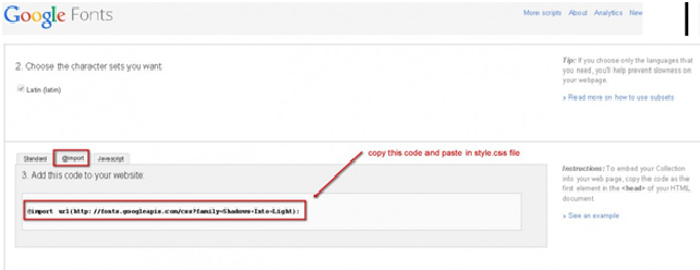 How to Use Google Font in the website